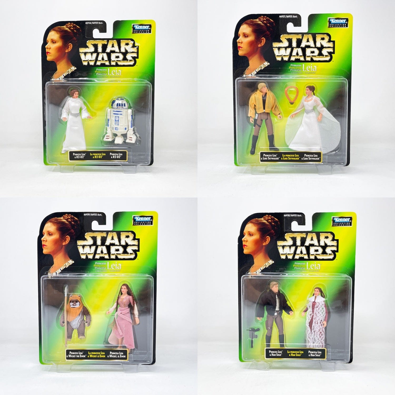 Princess Leia 2-Packs - Complete Set of 4 - Kenner Power of the Force ...