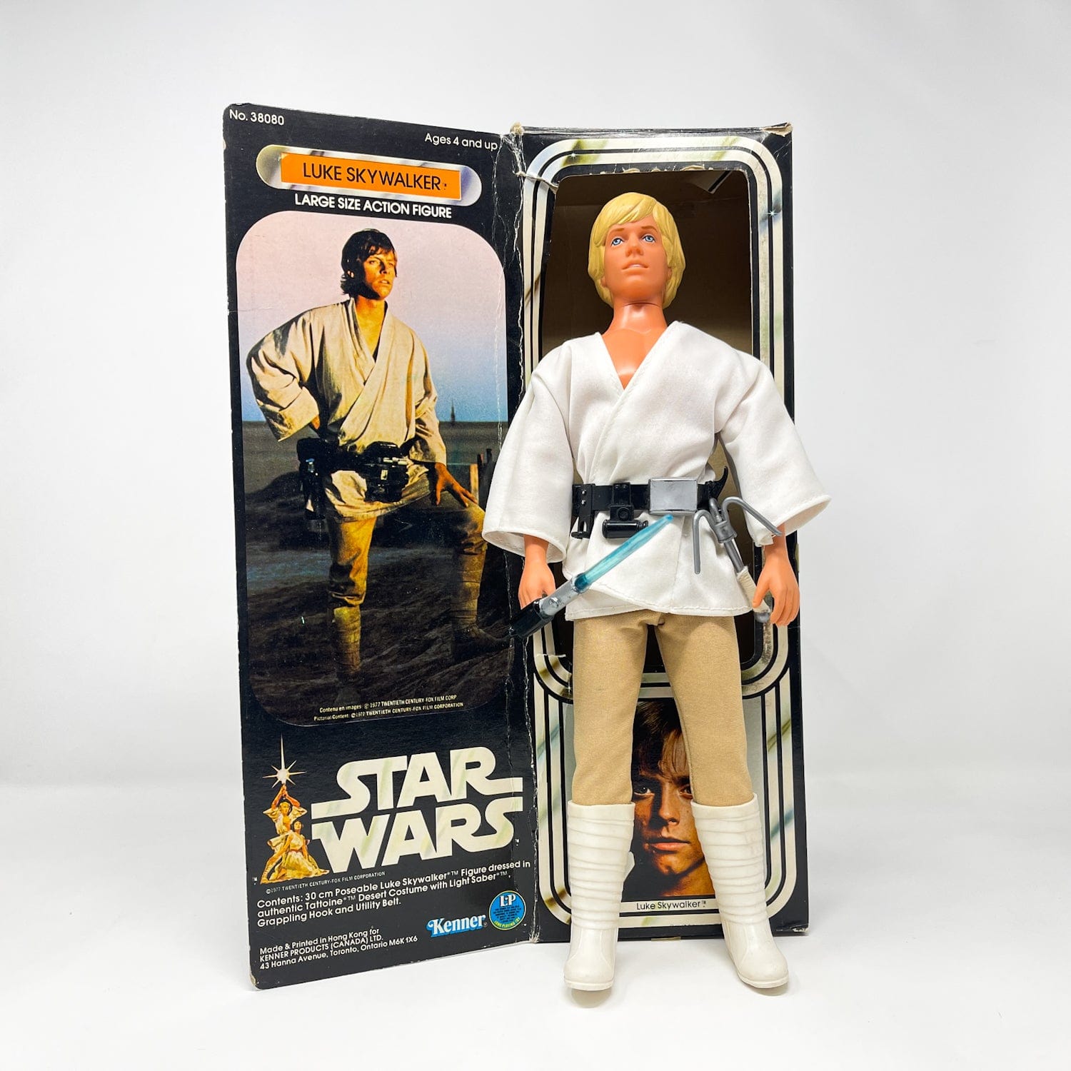 Vintage Star Wars 12 inch Luke Skywalker Complete in Box Kenner LSAF ...
